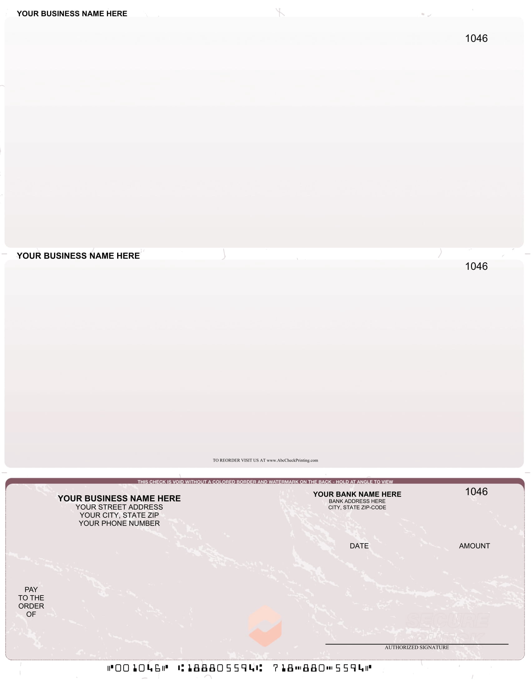 ABC Laser Business Checks – Checks on Bottom, Marble Red - 500 ...