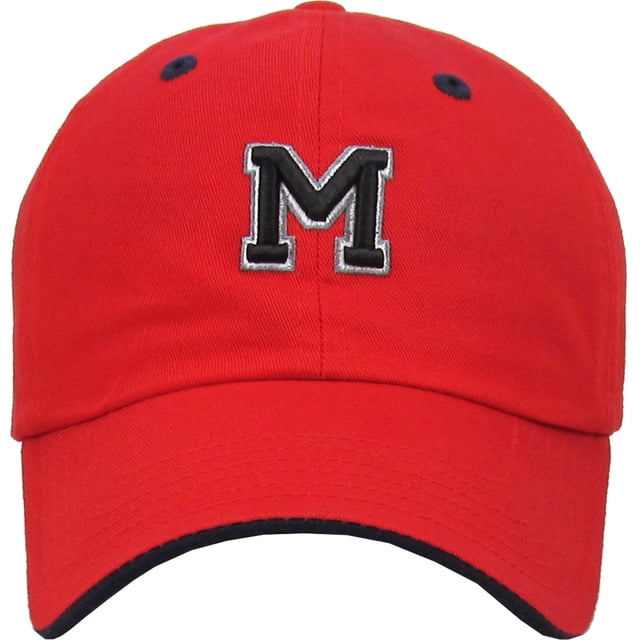 ABC Letter Initial Embroidery Adjustable Dad Hat Cotton Baseball Cap ...