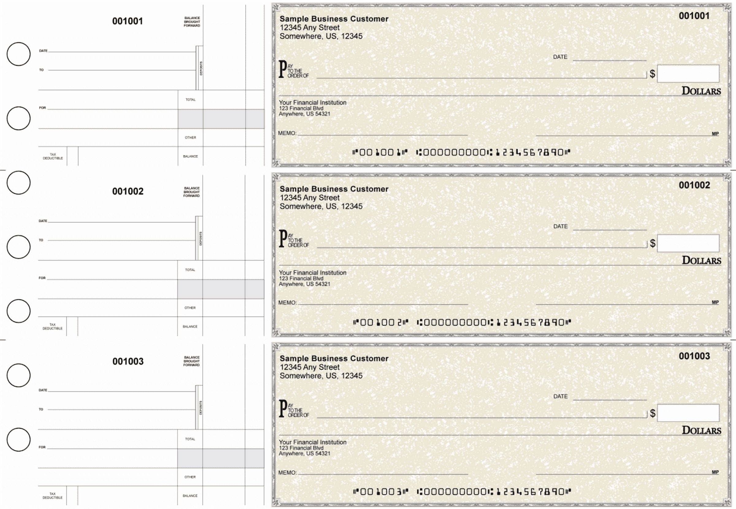 ABC Manual Business Checks, 500 Ct, 3-on-a-Page with Stub - Walmart.com