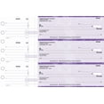 Abc Check Printing, Manual Business Checks, 3 Checks per Page, Purple ...