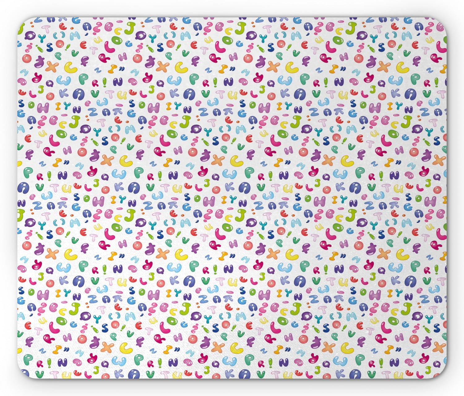 ABC Mouse Pad, Colorful Alphabet Abc Bubble Letters Doodle Style Fun ...