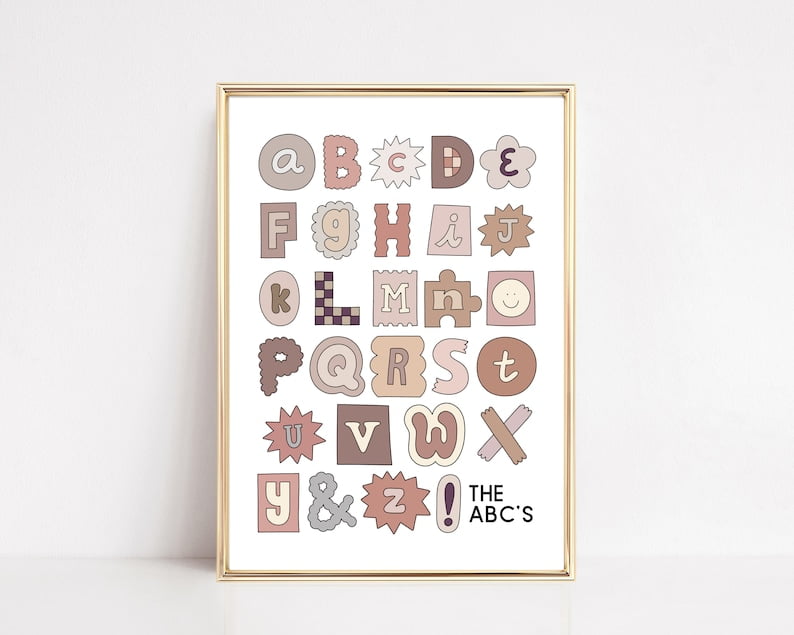 ABC Nursery Print | Alphabet Poster | ABC Sign | Boho Nursery Decor ...