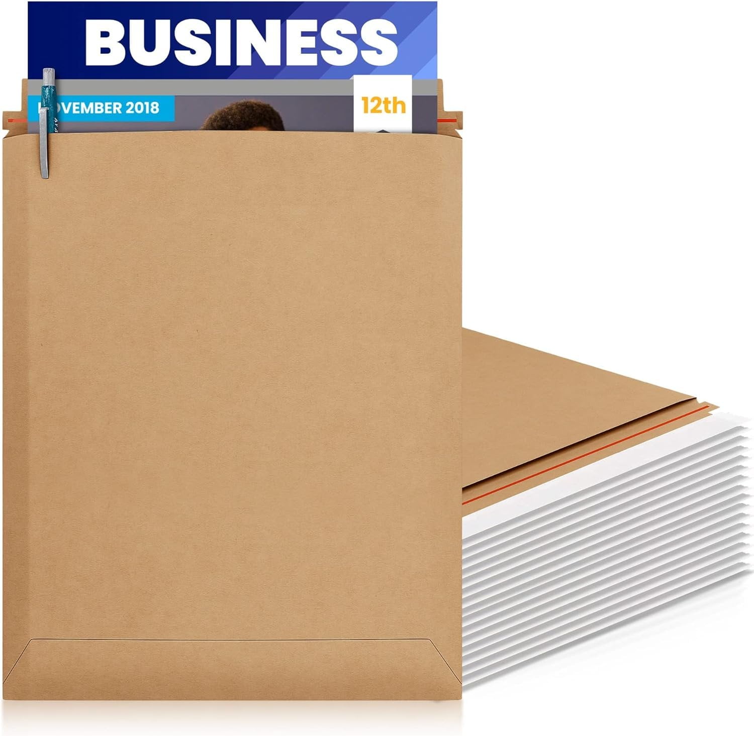 ABC Rigid Mailers 11 x 13.5 Inch. Pack of 25 Brown Cardboard Envelopes ...