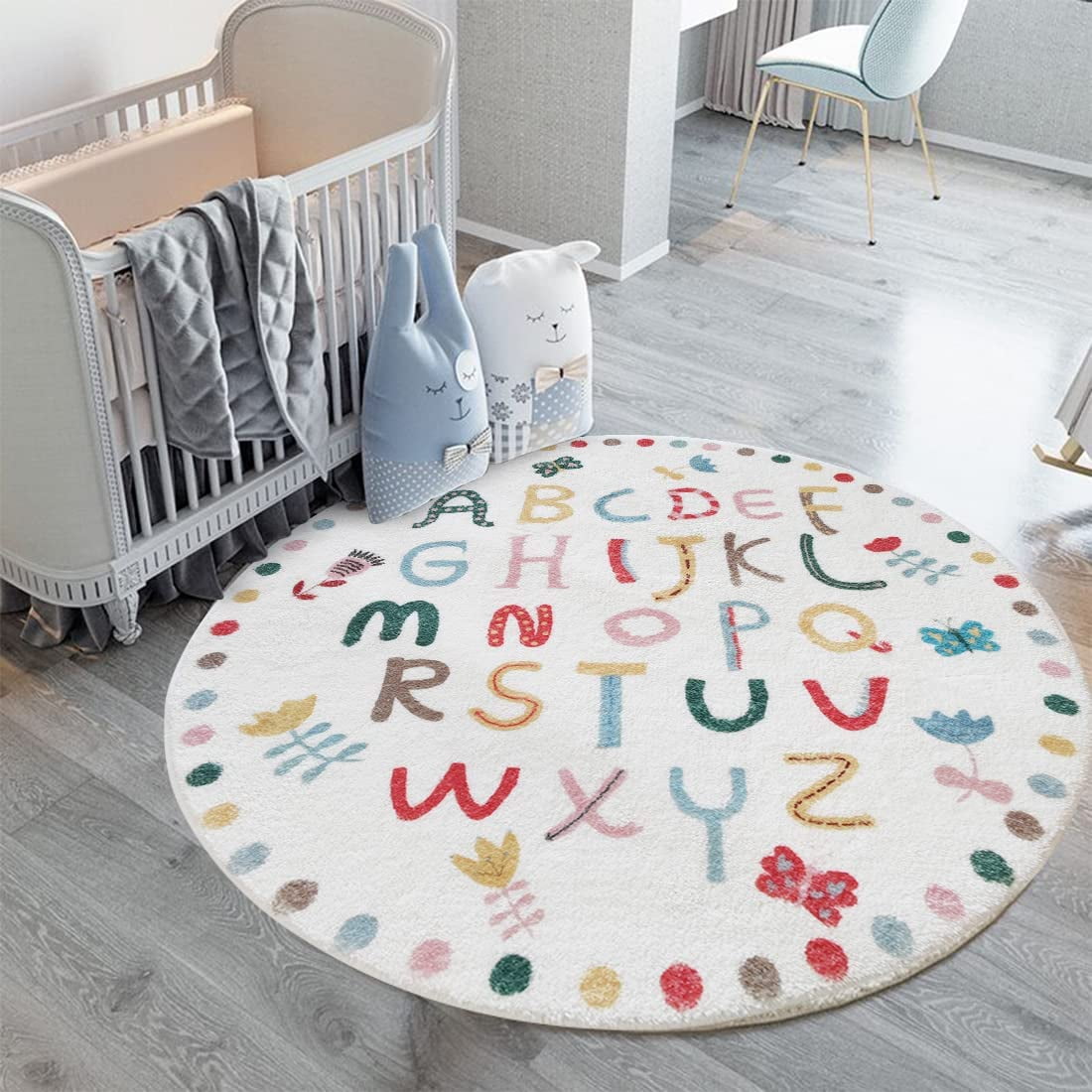 ABC Round Carpet Kids Children Educational Learning Area Rug 3.3ft ...