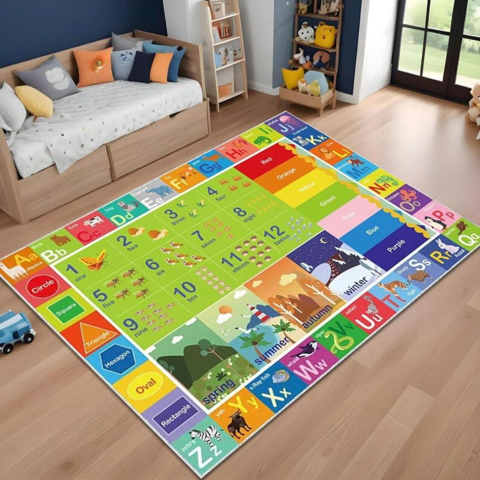 ABC Rug For Kids Playroom,Toddler Alphabet Carpet Washable For Baby ...