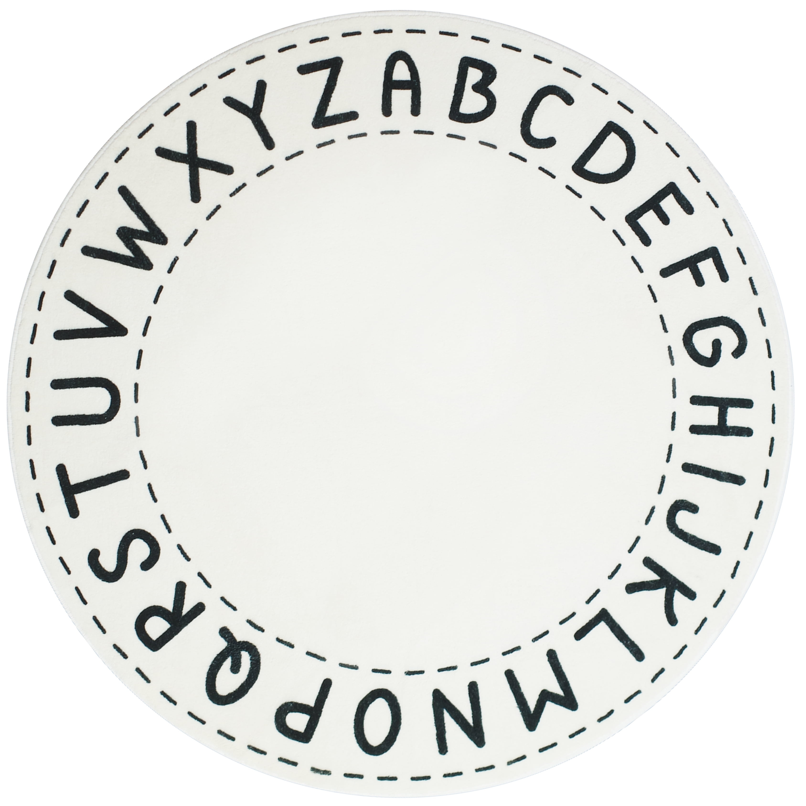 ABC Rug for Kids Room - Round Alphabet Rug w/Non Slip Mat - Machine ...