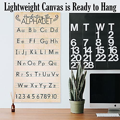 ABC Wall Chart Handwriting the Alphabet - Vintage Canvas Alphabet ...