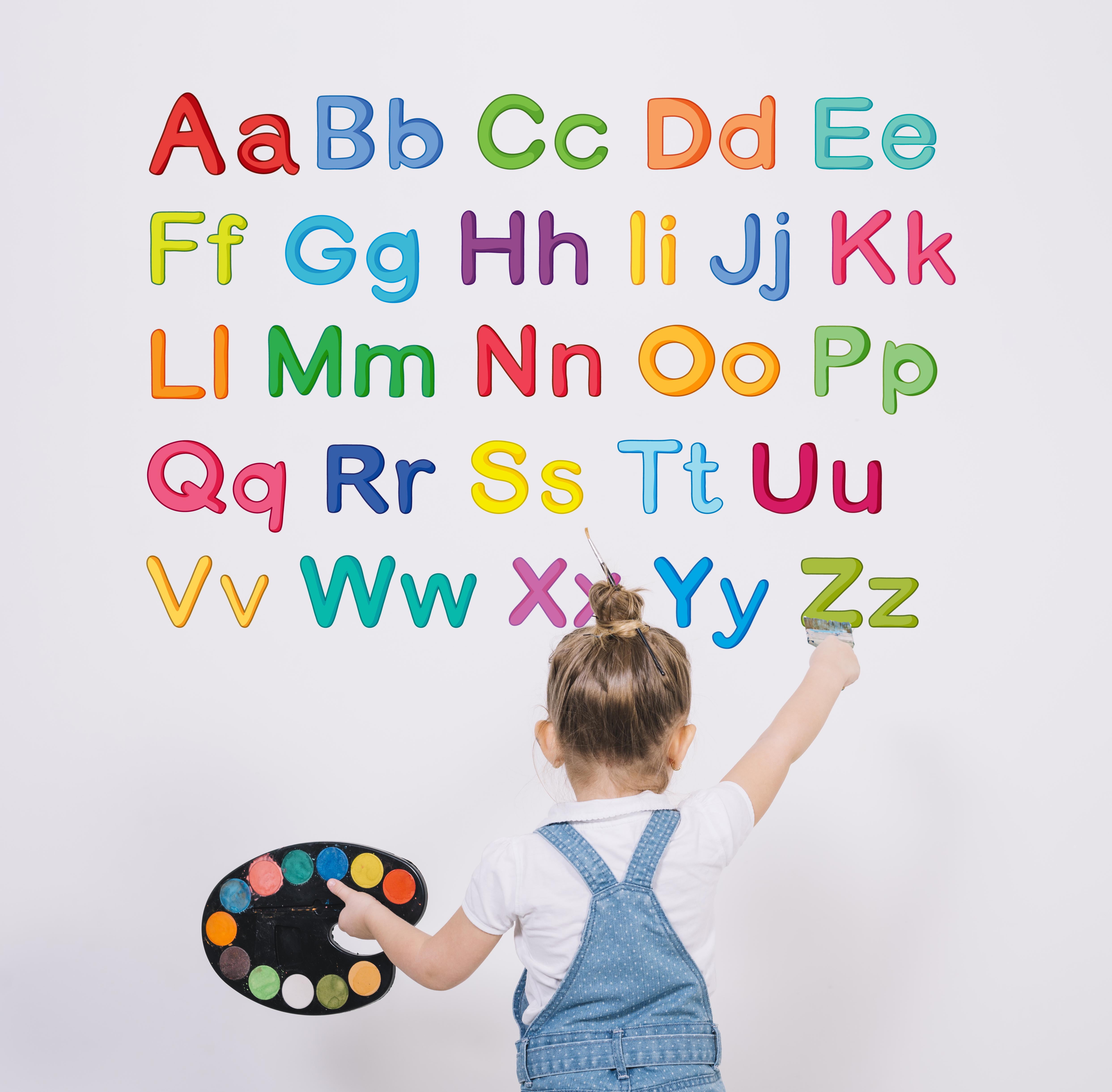 ABC Wall Decal, Rainbow Uppercase Lowercase Letters, Alphabet Color ...