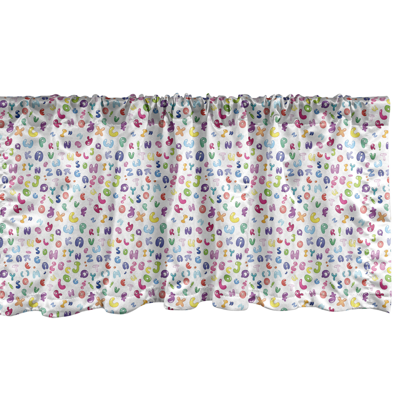 ABC Window Valance Pack of 2, Colorful Alphabet Abc Bubble Letters ...