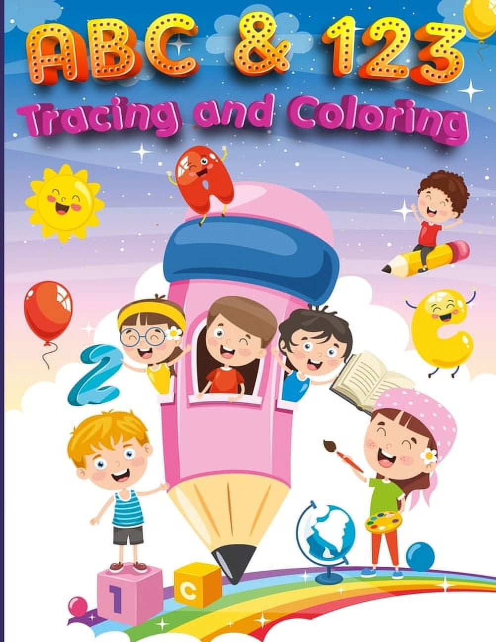 ABC & 123 Coloring and Tracing: My First Home Learning Alphabet And ...
