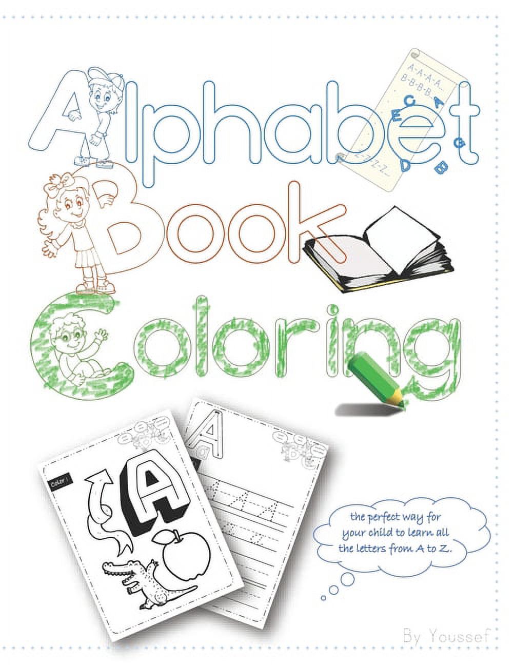 ABC coloring book: high-quality black&white Alphabet coloring book for ...