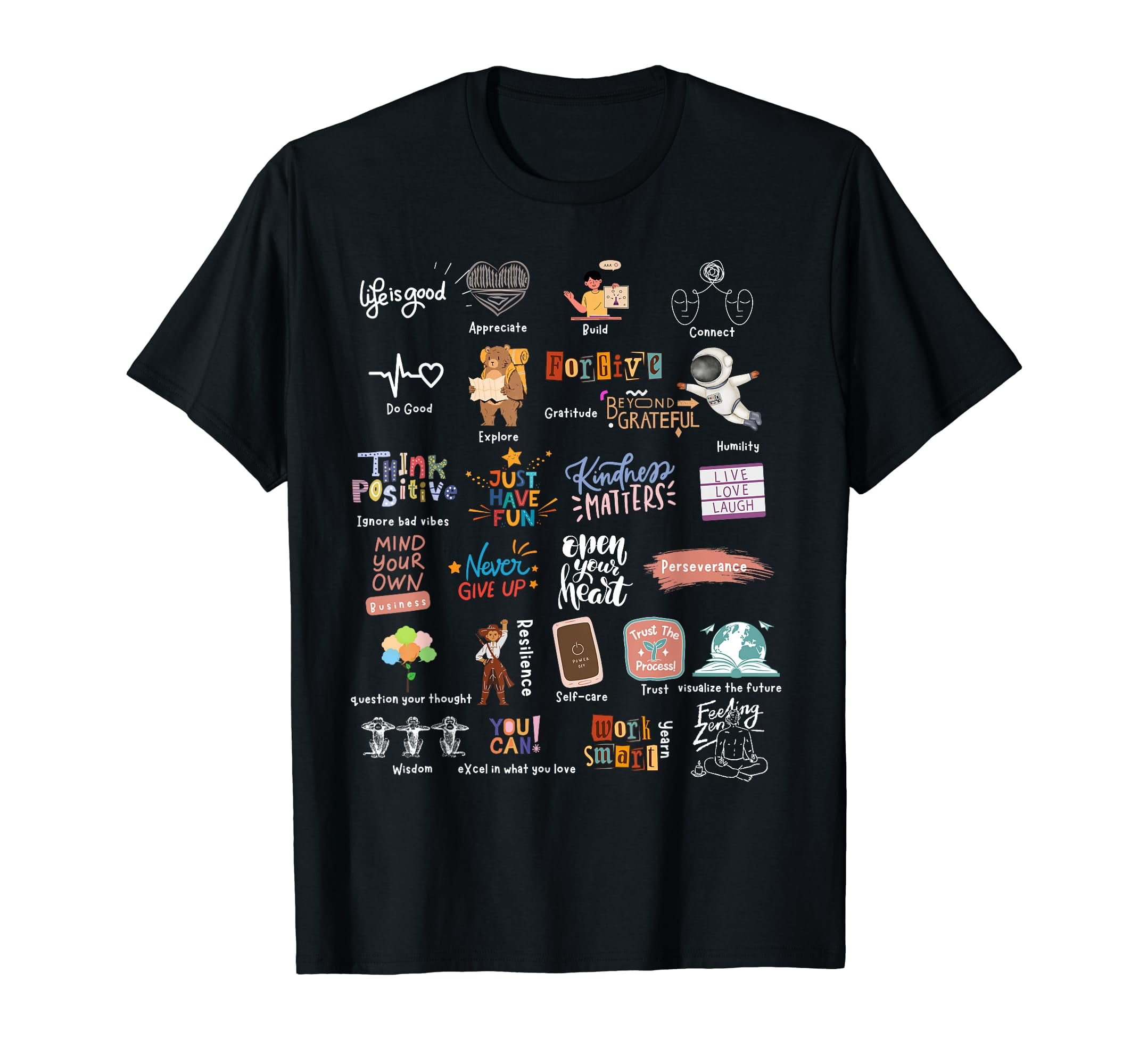 ABC of Positive and Encouraging Words T-Shirt - Walmart.com