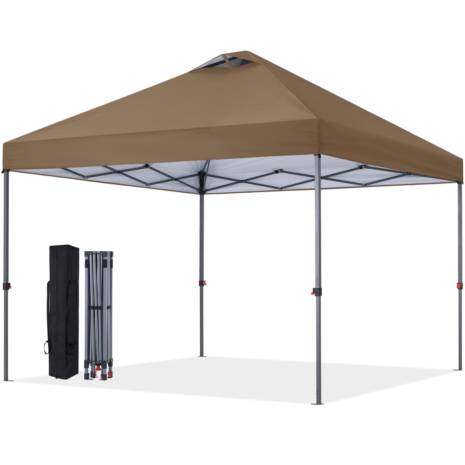 ABCCANOPY 10'x10' Easy Pop Up Outdoor Canopy Tent, Khaki, Air Vent ...