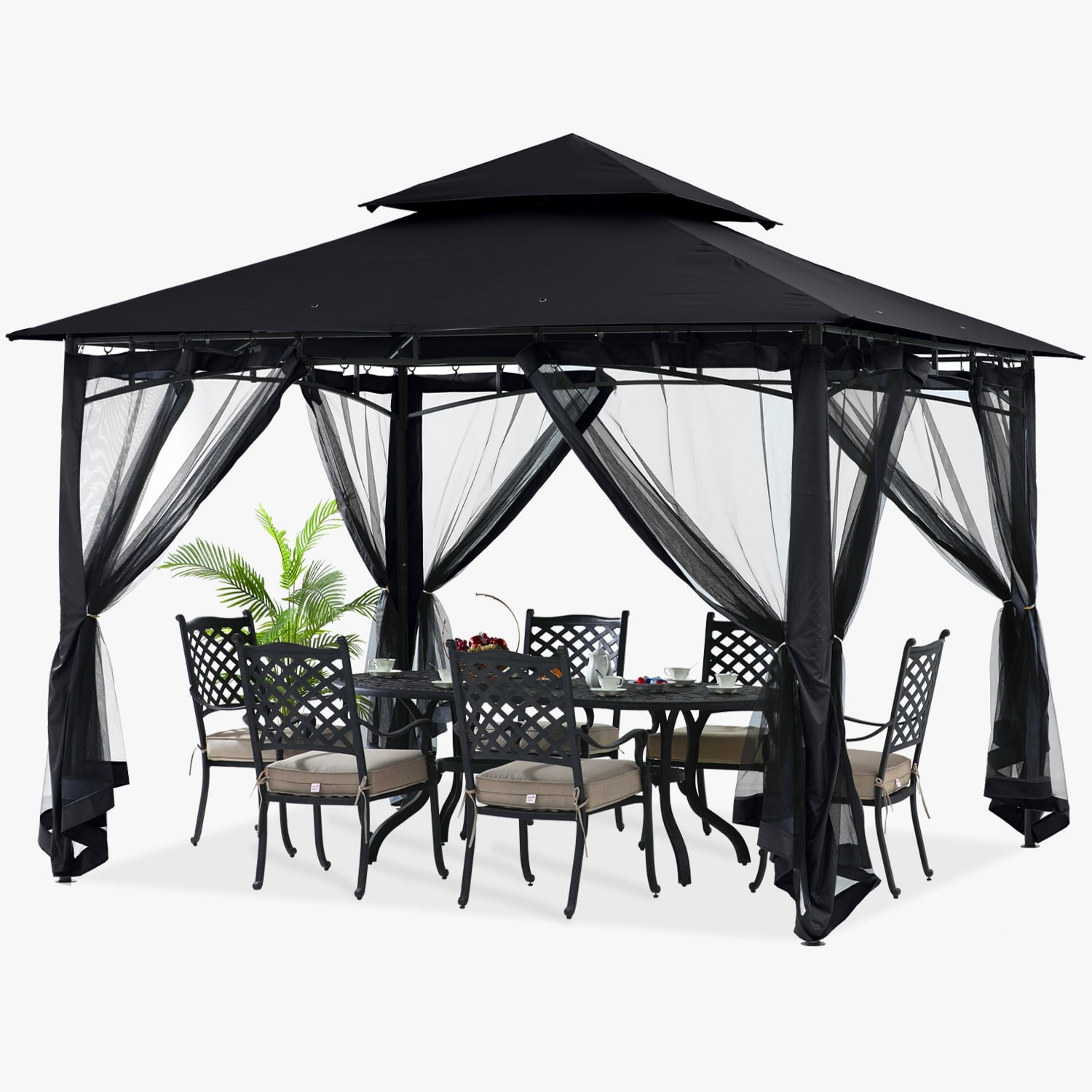 ABCCANOPY 10'x12' Waterproof Patio Gazebo, Outdoor with Netting, Double ...