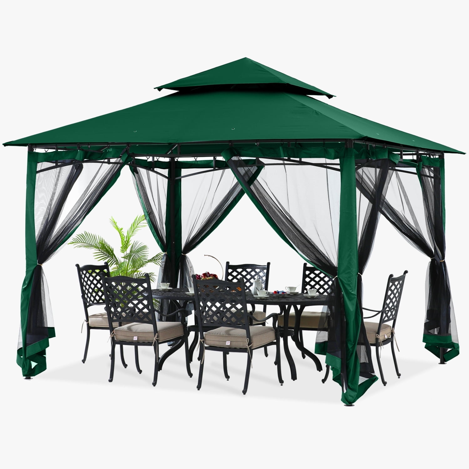ABCCANOPY 10'x12' Patio Gazebo With Mosquito Netting and Double Soft ...