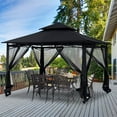 ABCCANOPY 11'x11' Outdoor Patio Gazebo with Mosquito Netting, Double ...