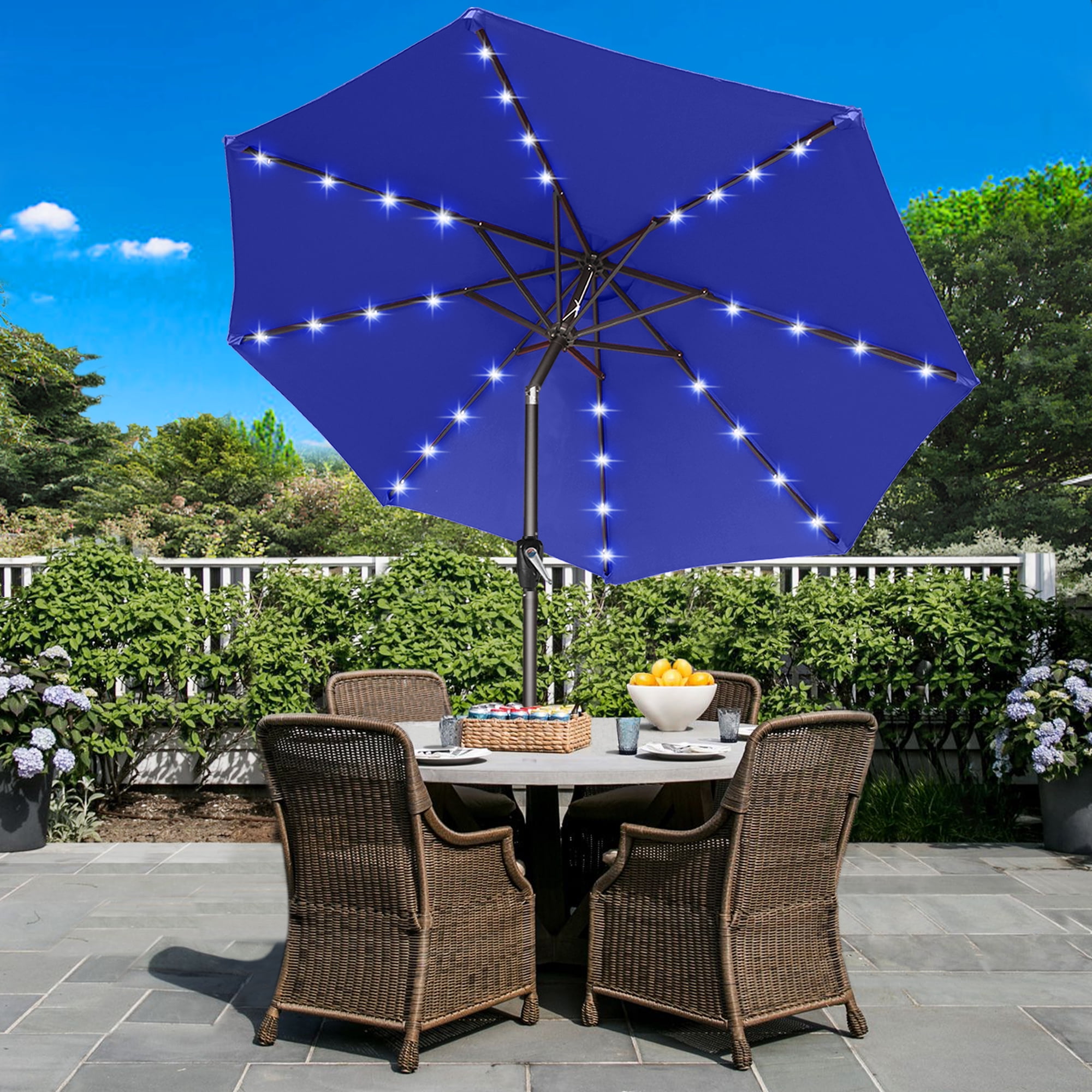 ABCCANOPY Lighted 7.5ft Patio Solar Powered LED Outdoor Umbrella with ...