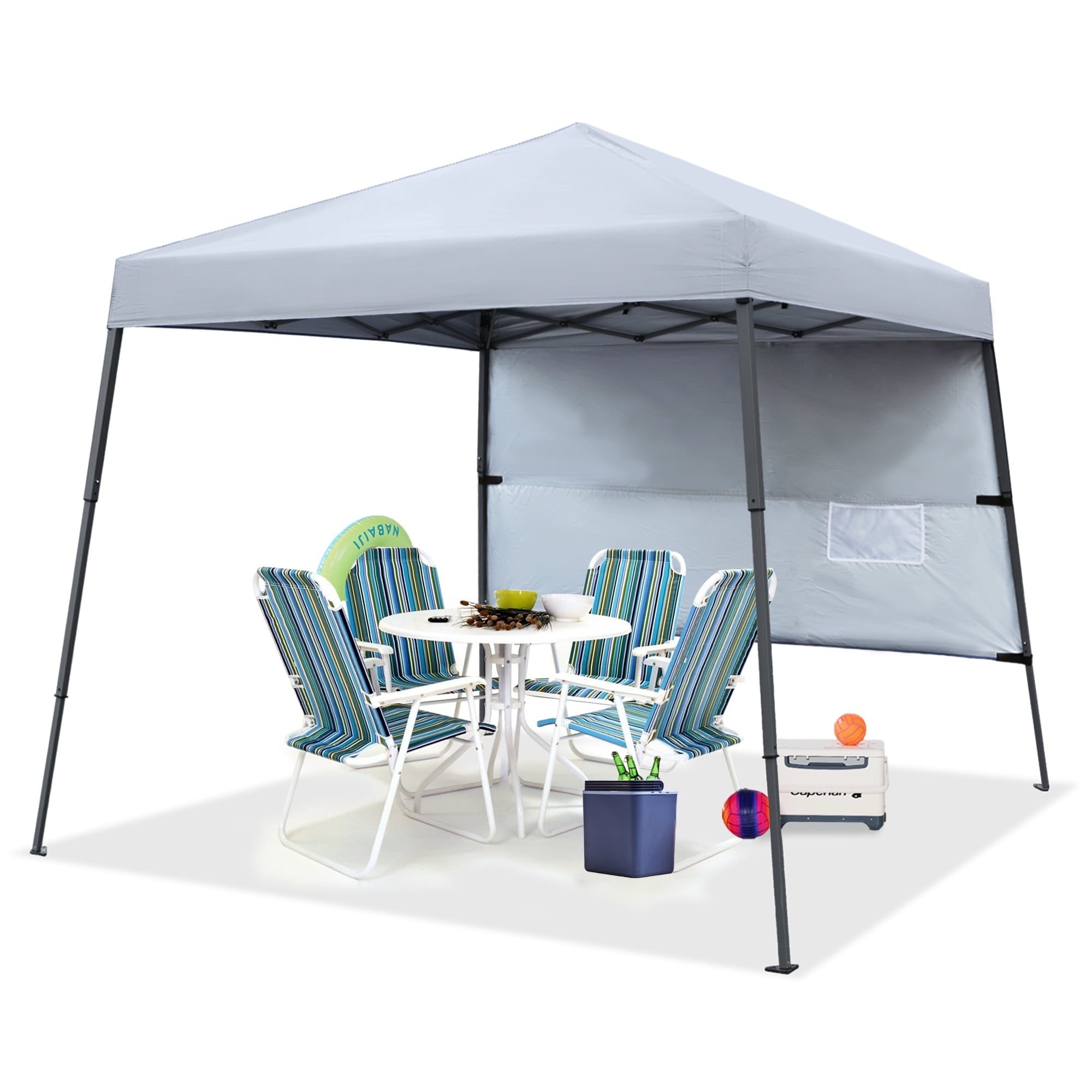 ABCCANOPY Easy Set Up 8ft x 8ft Outdoor Pop Up Slanted Leg Canopy Tent ...