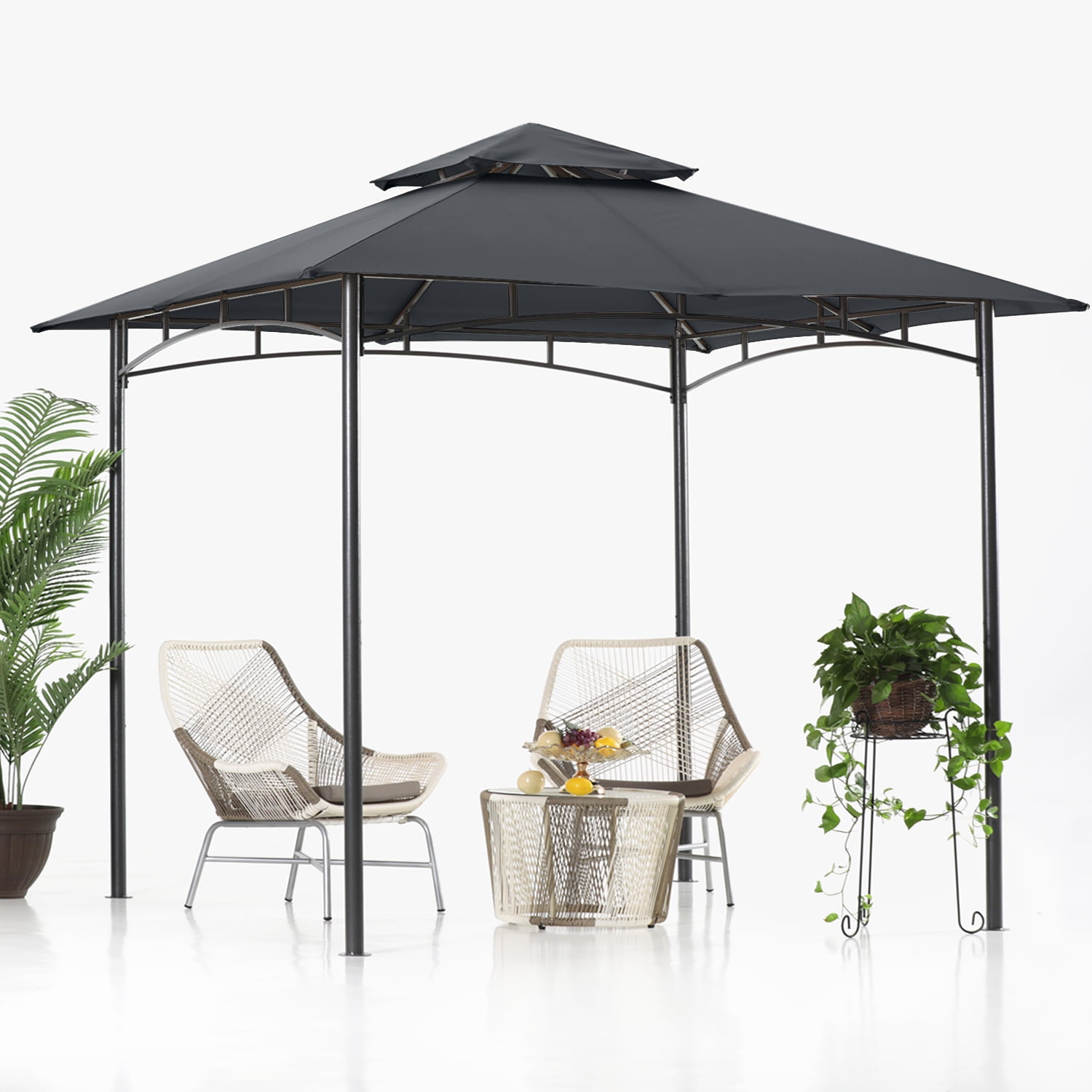 ABCCANOPY 9'x9' Patio Gazebo With Double Soft Roof Canopies for Shade ...