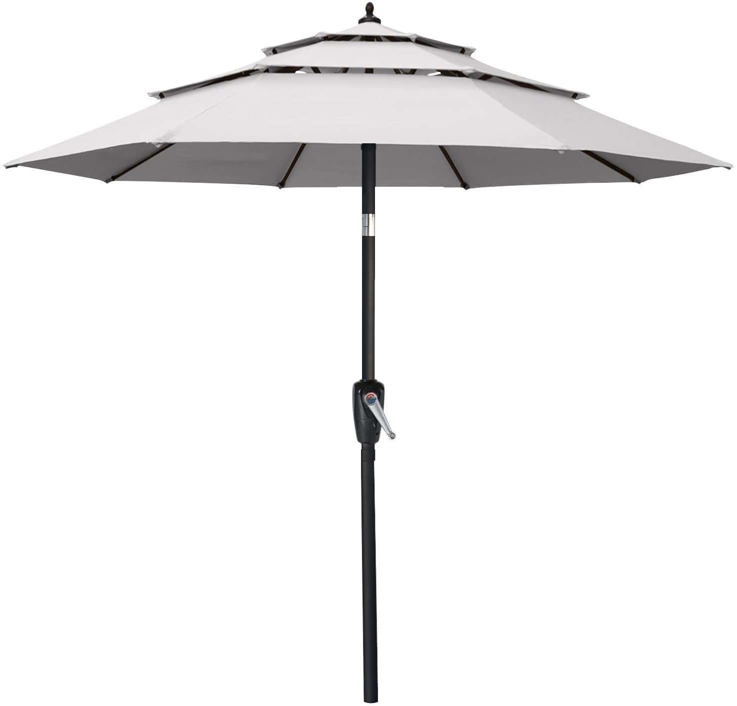 ABCCANOPY 9FT 3 Tiers Patio Umbrella With Crank Handle, Gray - Walmart.com