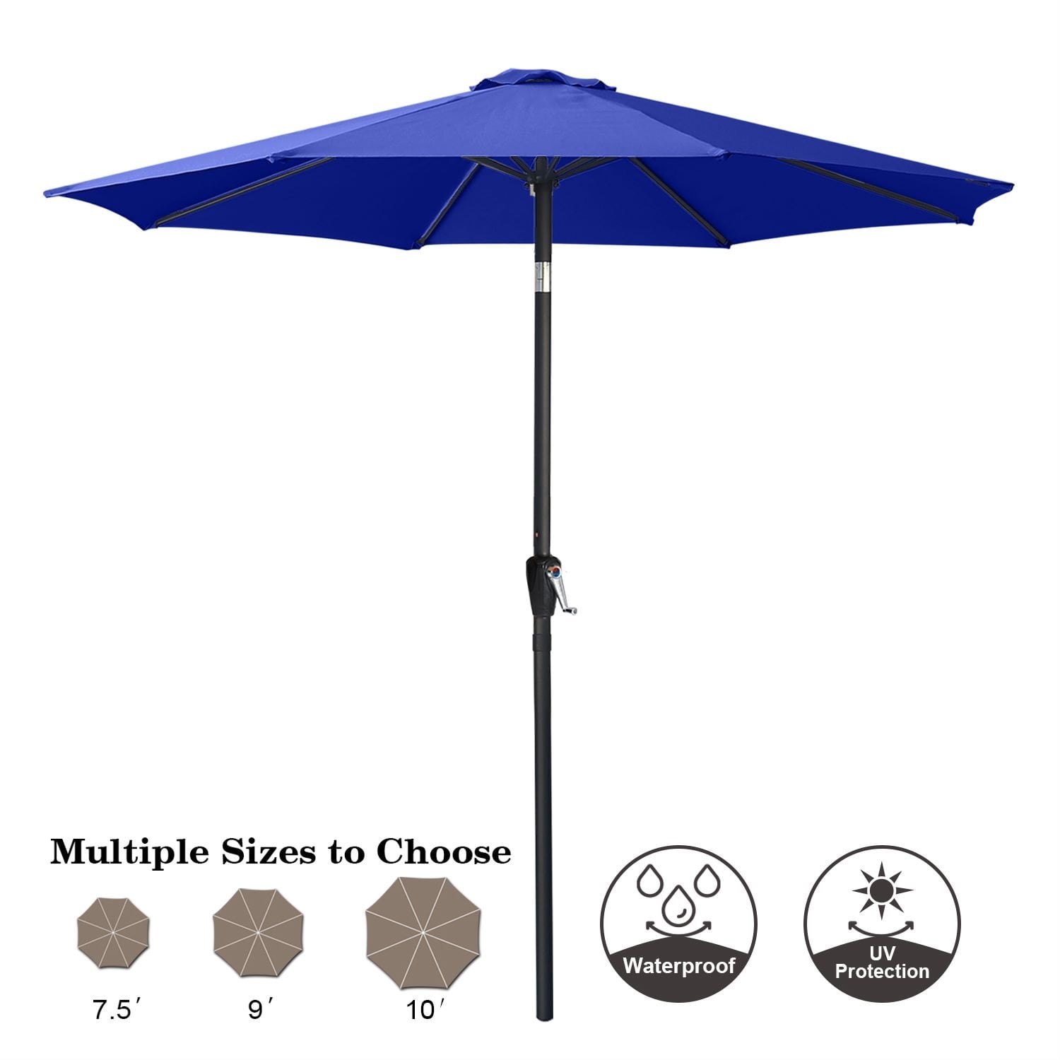ABCCANOPY 9FT Patio Umbrella with Push Button Tilt Blue - Walmart.com