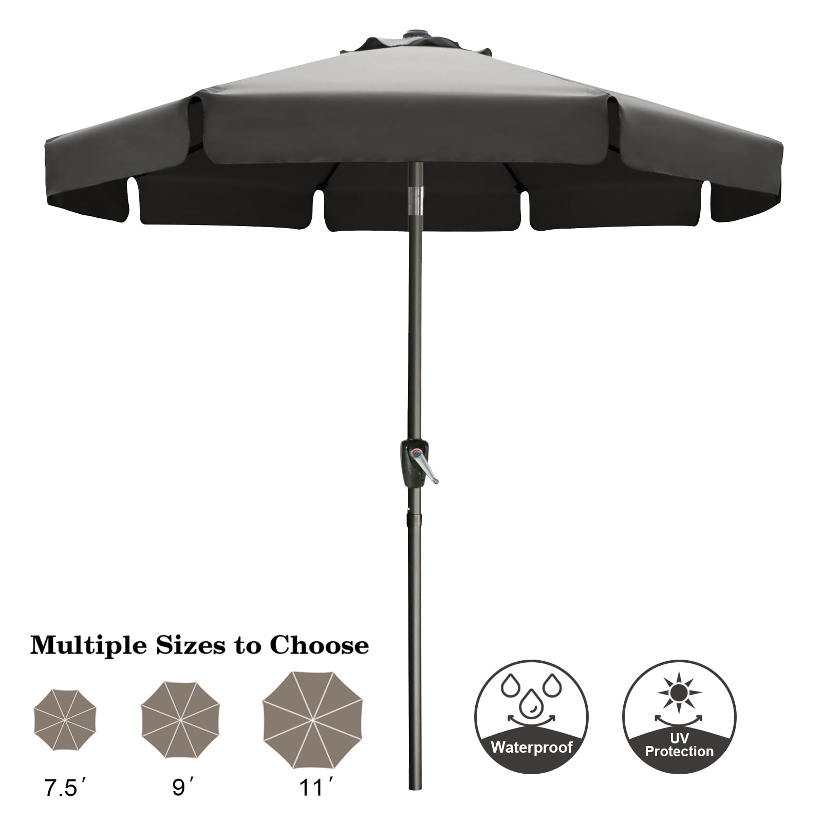 ABCCANOPY Large 9ft Outdoor Market Patio Umbrella for Backyard, Deck ...