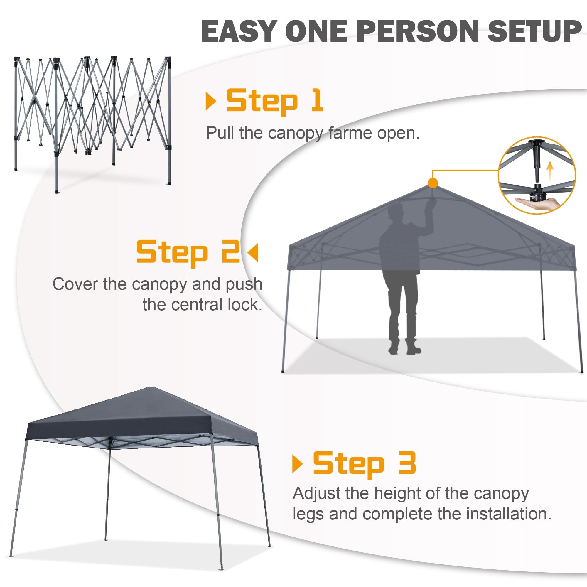 ABCCANOPY Portable Pop Up Canopy Tent Beach Canopy with Large Base ...
