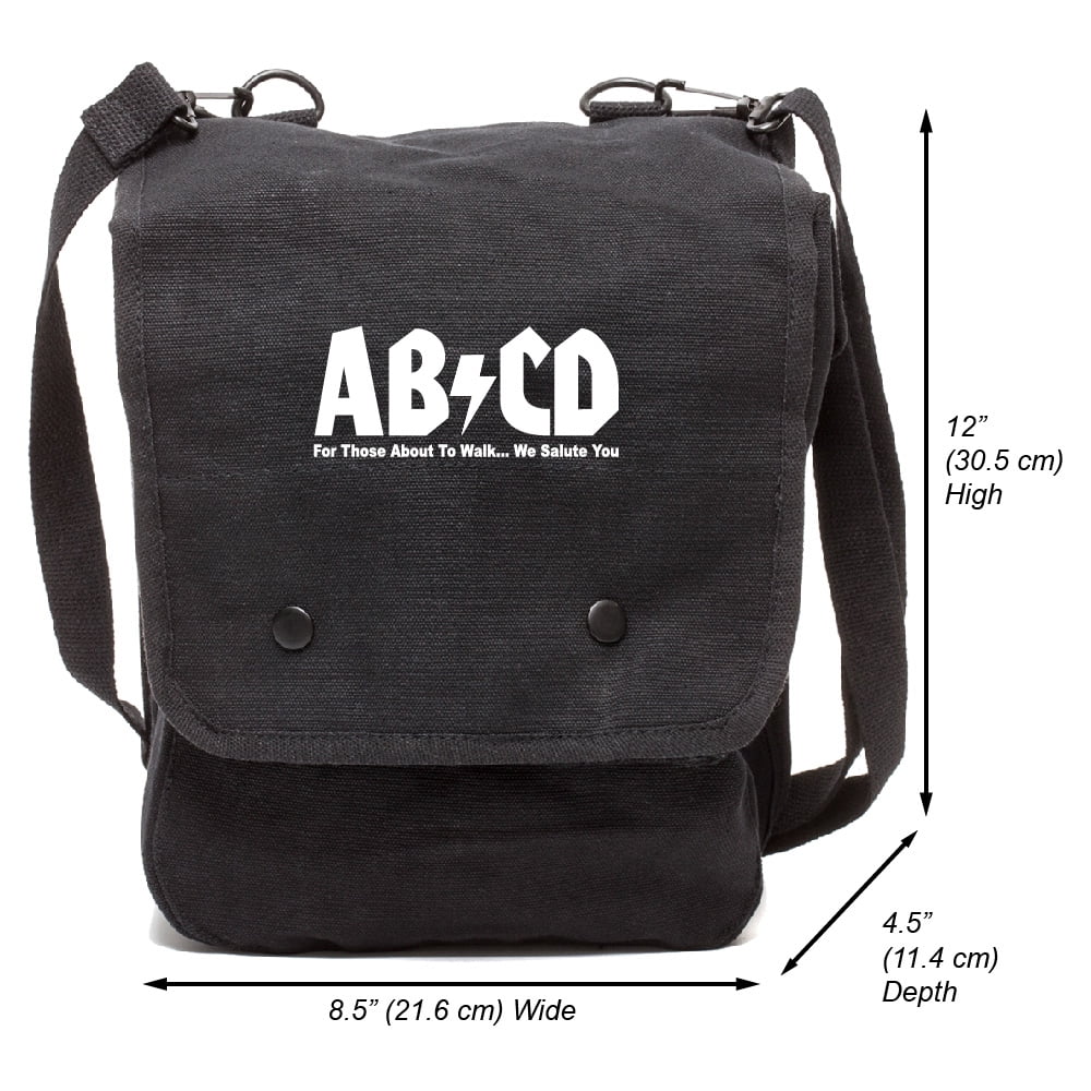 ABCD Canvas Crossbody Travel Map Bag Case in Black - Walmart.com