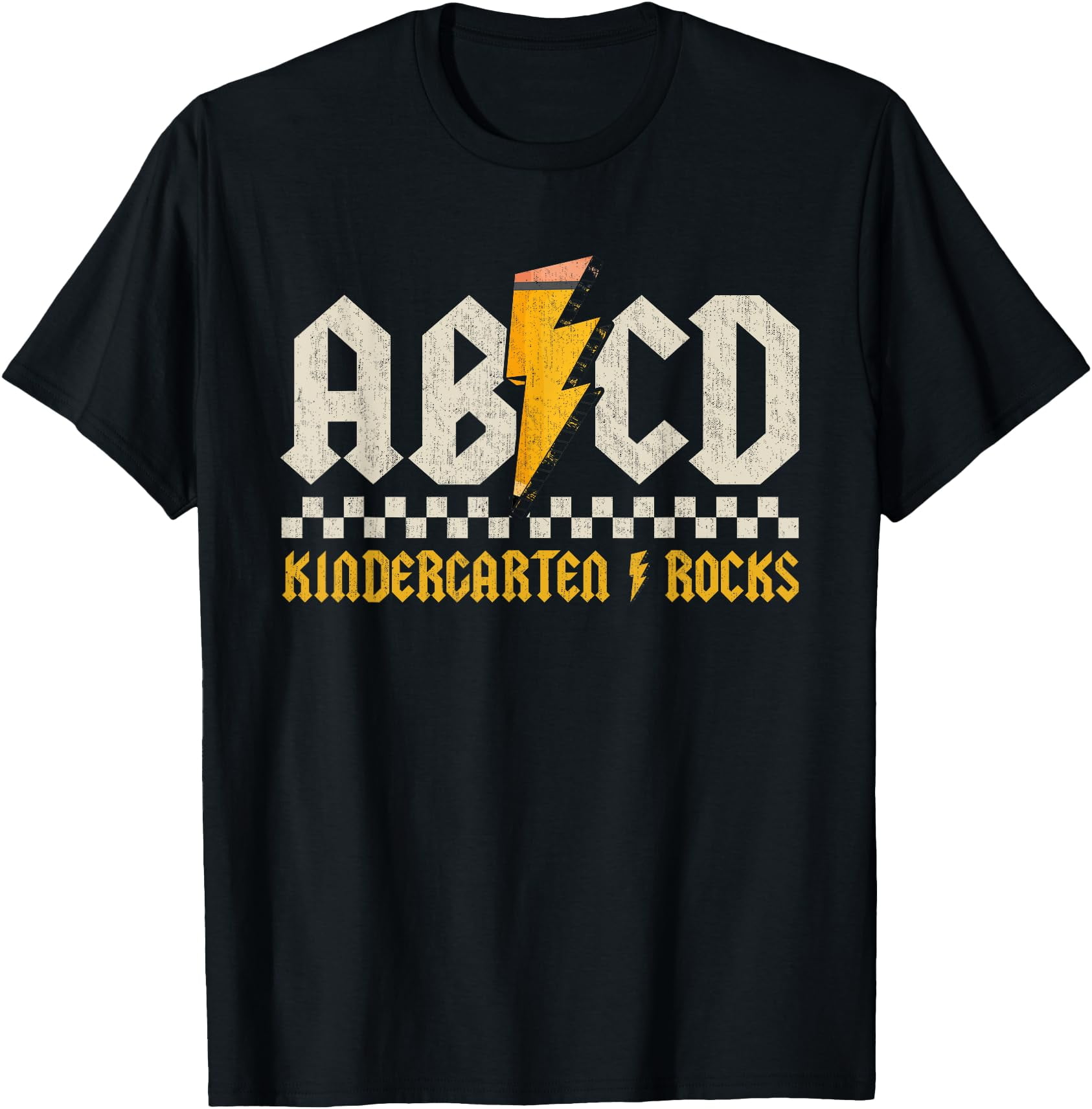 ABCD Kindergarten Rocks Pencil Lightning Students Teachers T-Shirt ...