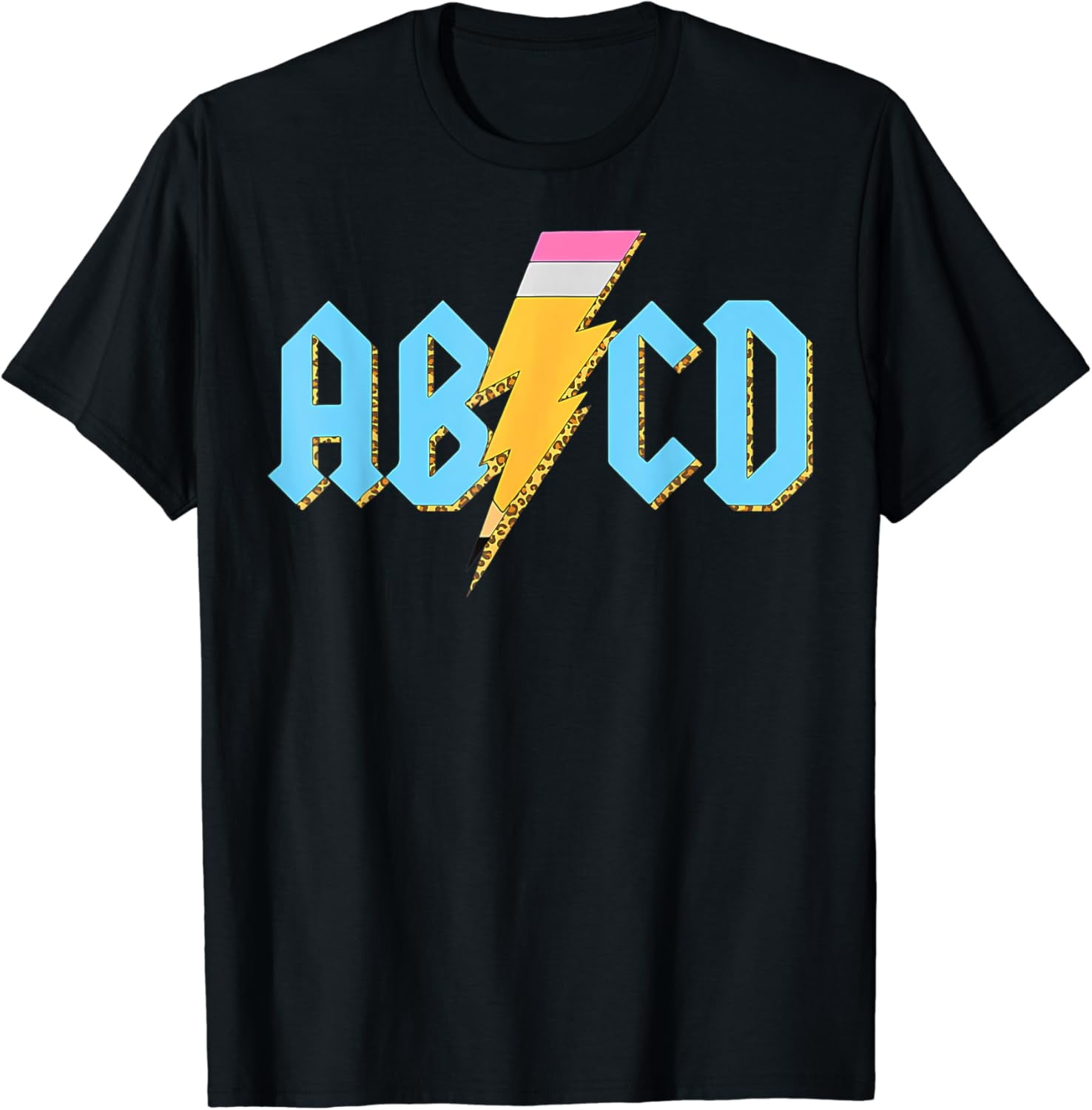ABCD Pencil Lightning Rock'n Roll Teacher Back To School Kid T-Shirt ...