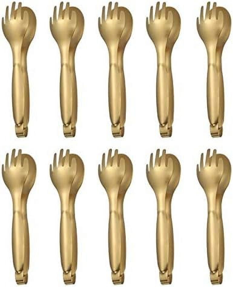 ABCISI 10 Pack Flatware Serving Tongs, 8 inch Stainless Steel Multi ...