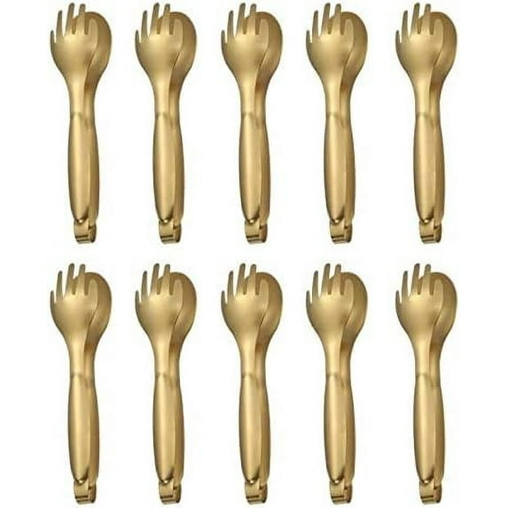 ABCISI 10 Pack Flatware Serving Tongs, 8 inch Stainless Steel Multi ...