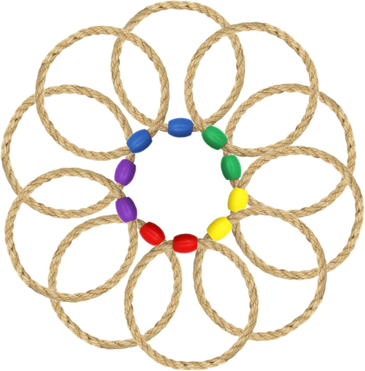 ABCISI 10 Pcs Multicolor Sisal Rope Ring Toss Game Replacement Parts ...