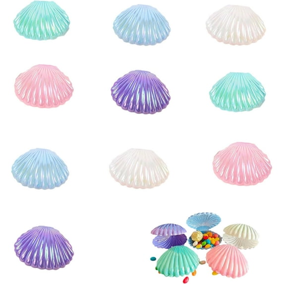 ABCISI 10Pcs Shell Candy Boxes, Plastic Candy Containers Small Gift Box ...
