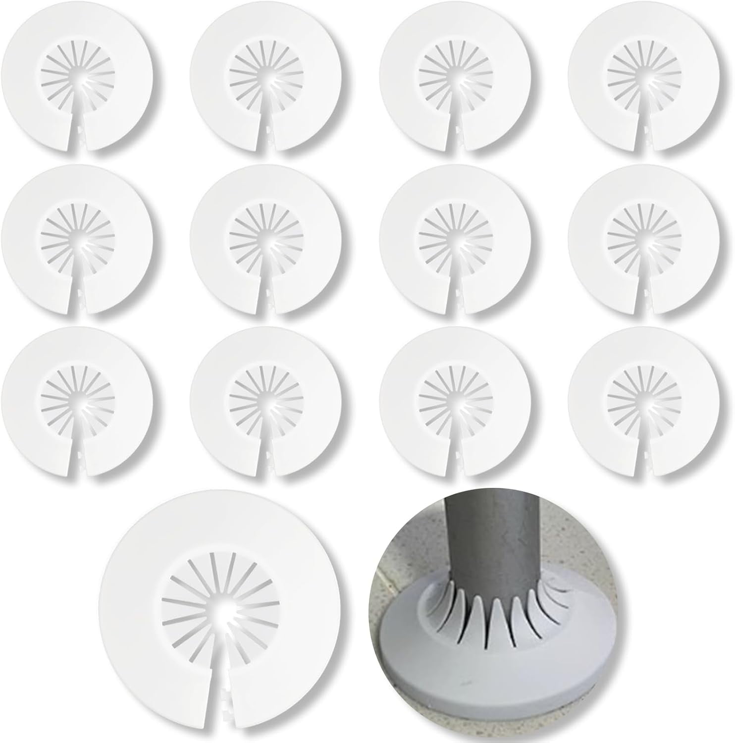 ABCISI 12 PCS Plumbing Cover Plates, Plastic Escutcheon Plate Flange ...