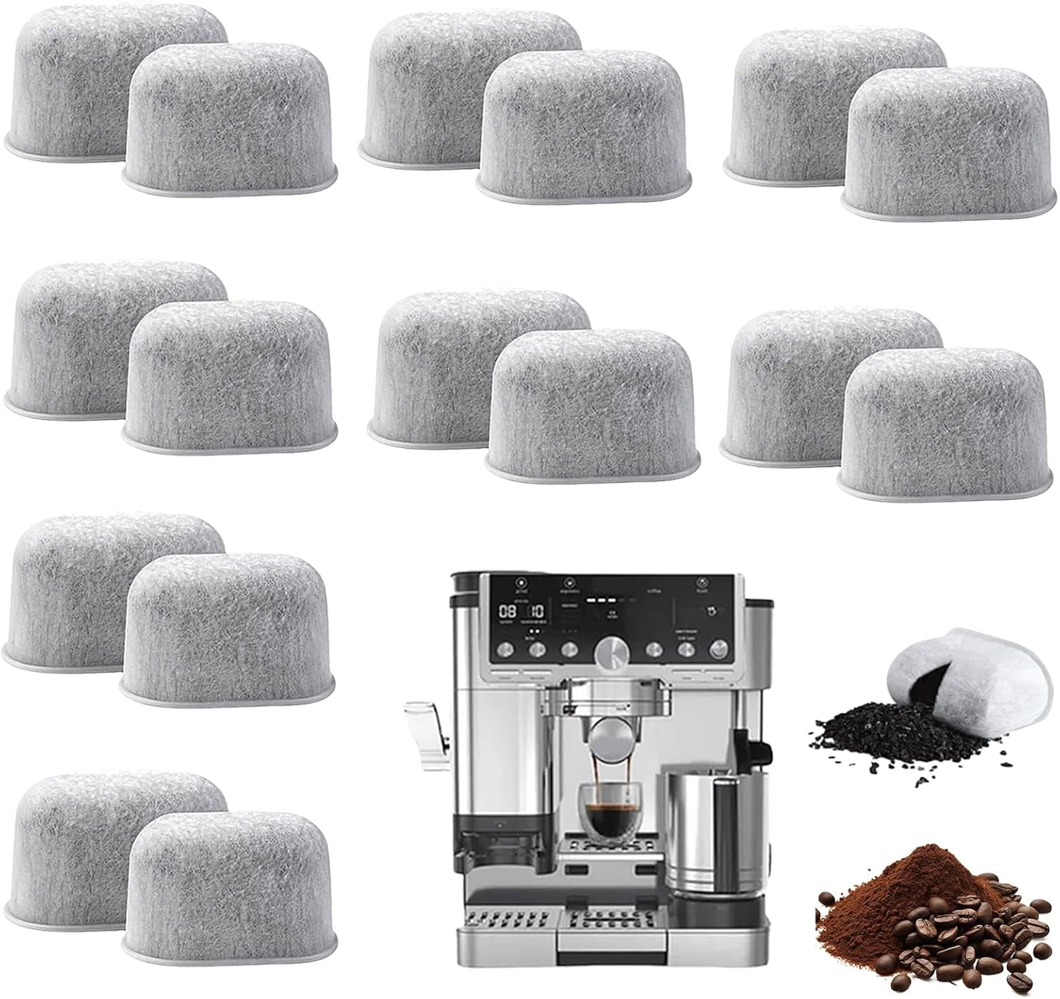 ABCISI 16 Pack Water Filter Inserts Compatible with Ninja Luxe Cafe ...