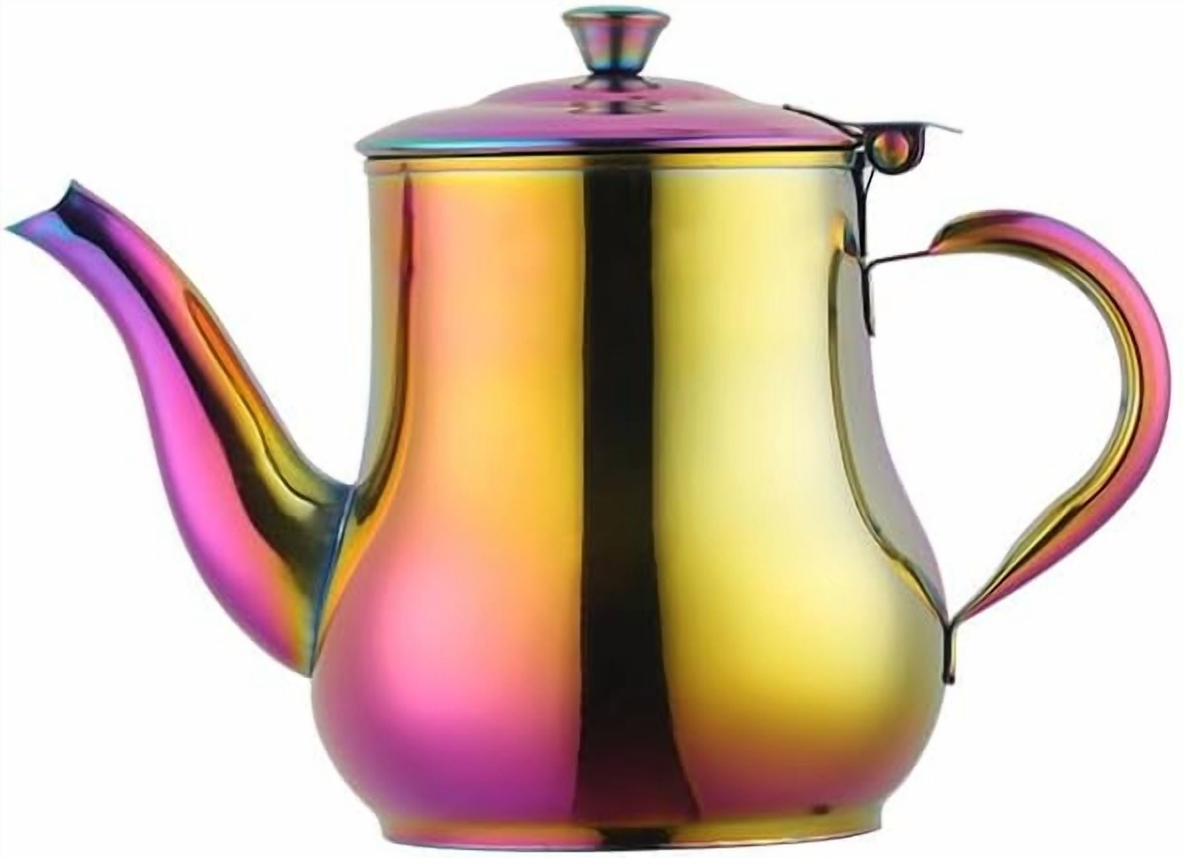 ABCISI 17oz Stainless Steel Gooseneck Teapot, Metal Gooseneck Tea Pot ...
