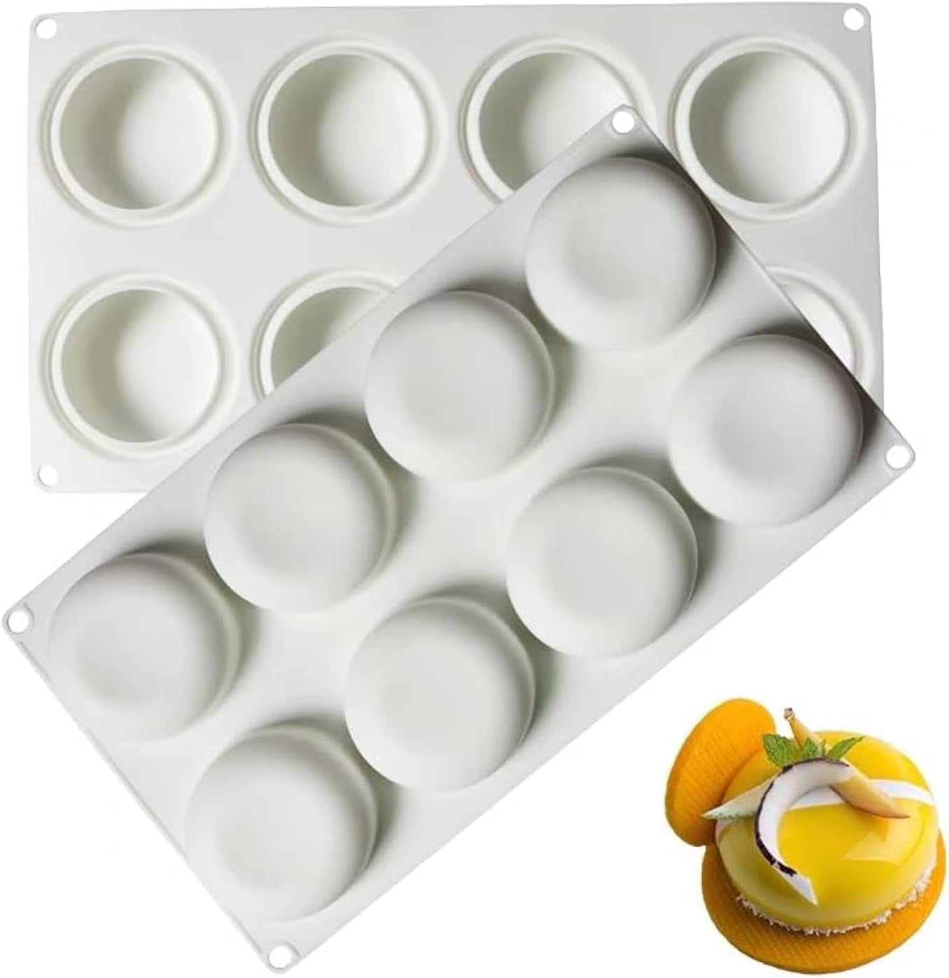 ABCISI 1pc Half Round Mold Medium Semi Sphere Silicone Mold, Baking ...