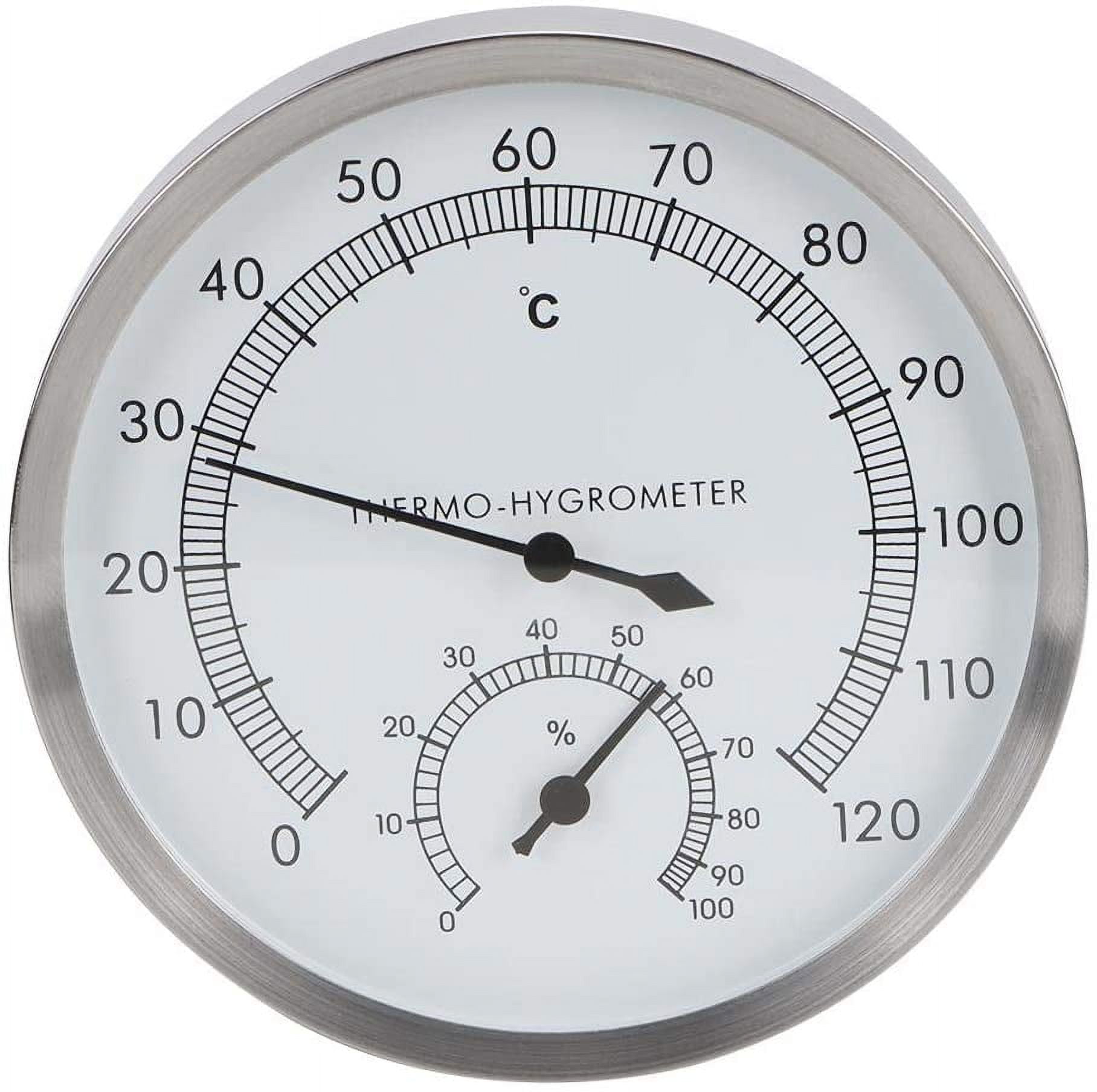 ABCISI 2 in 1 Stainless Steel Temperature Gauge Indicator Steam Room ...