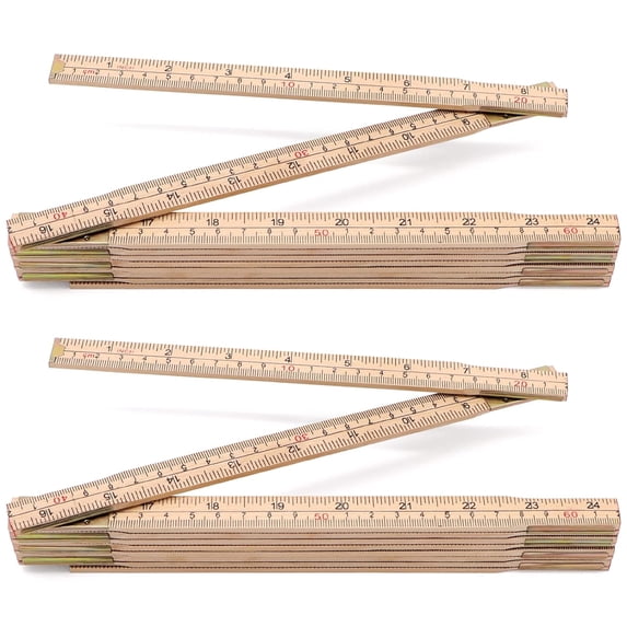 ABCISI 2 Pack Wood Folding Rule for Carpenters, 6.5FT/2M Hardwood ...