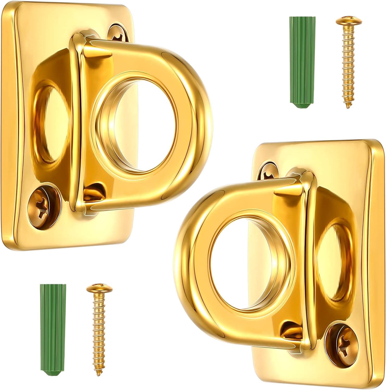 ABCISI 2 Pcs Gold Large Loop Wall Plate, Metal Post Queue Stanchions ...