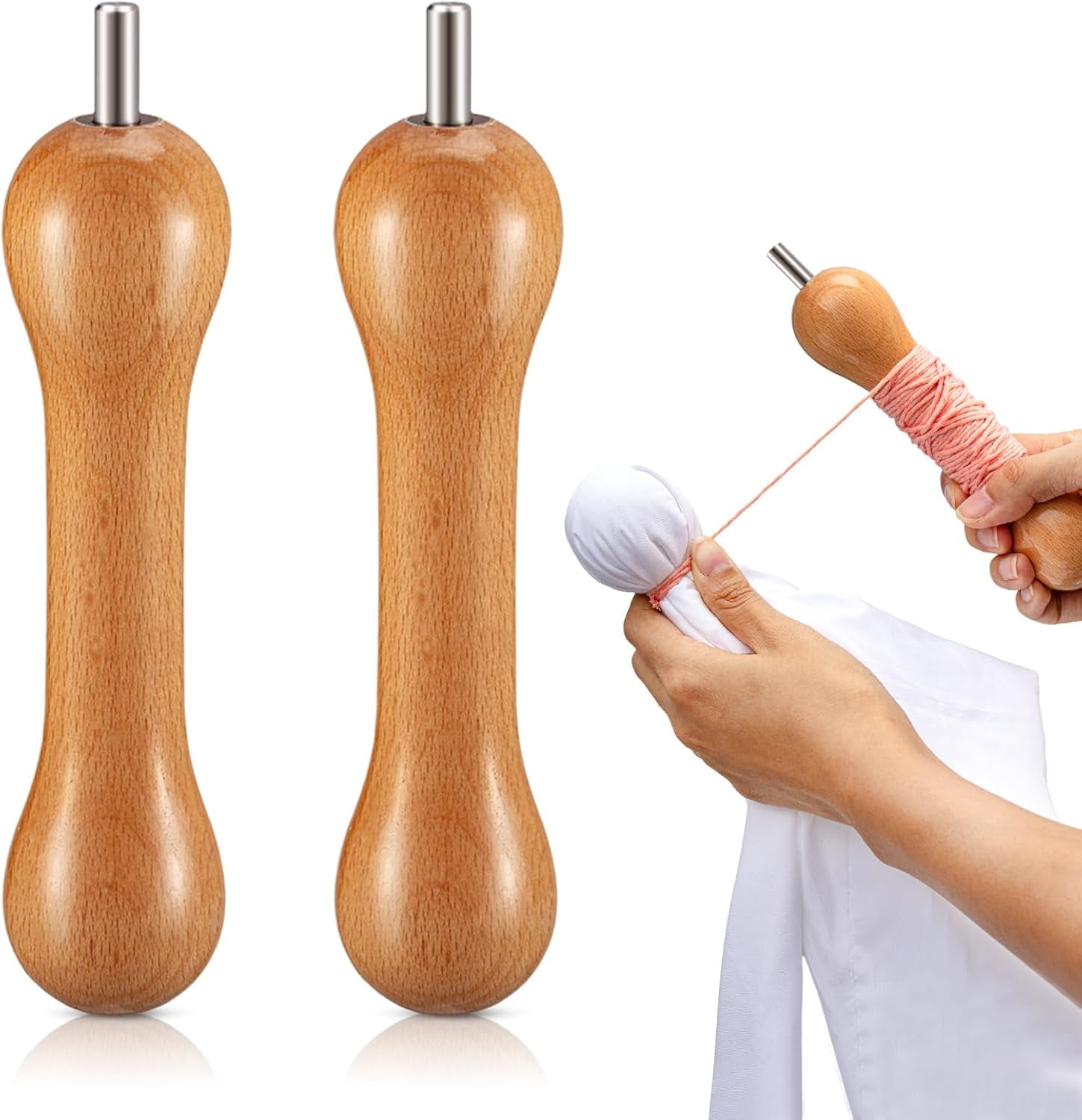 ABCISI 2 Pcs Tie Dye Tool, Wood Sinew Pulling Device DIY Tie Dye ...