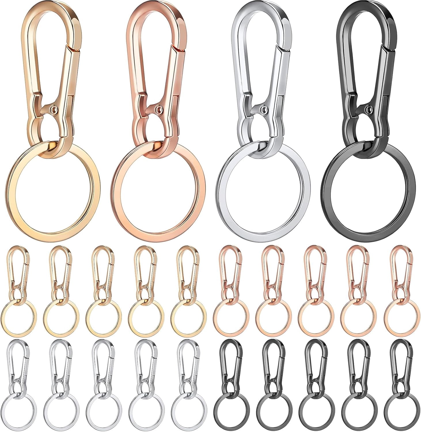 ABCISI 20 Pcs Metal Keychains Carabiners Bag Charms for Women Men ...