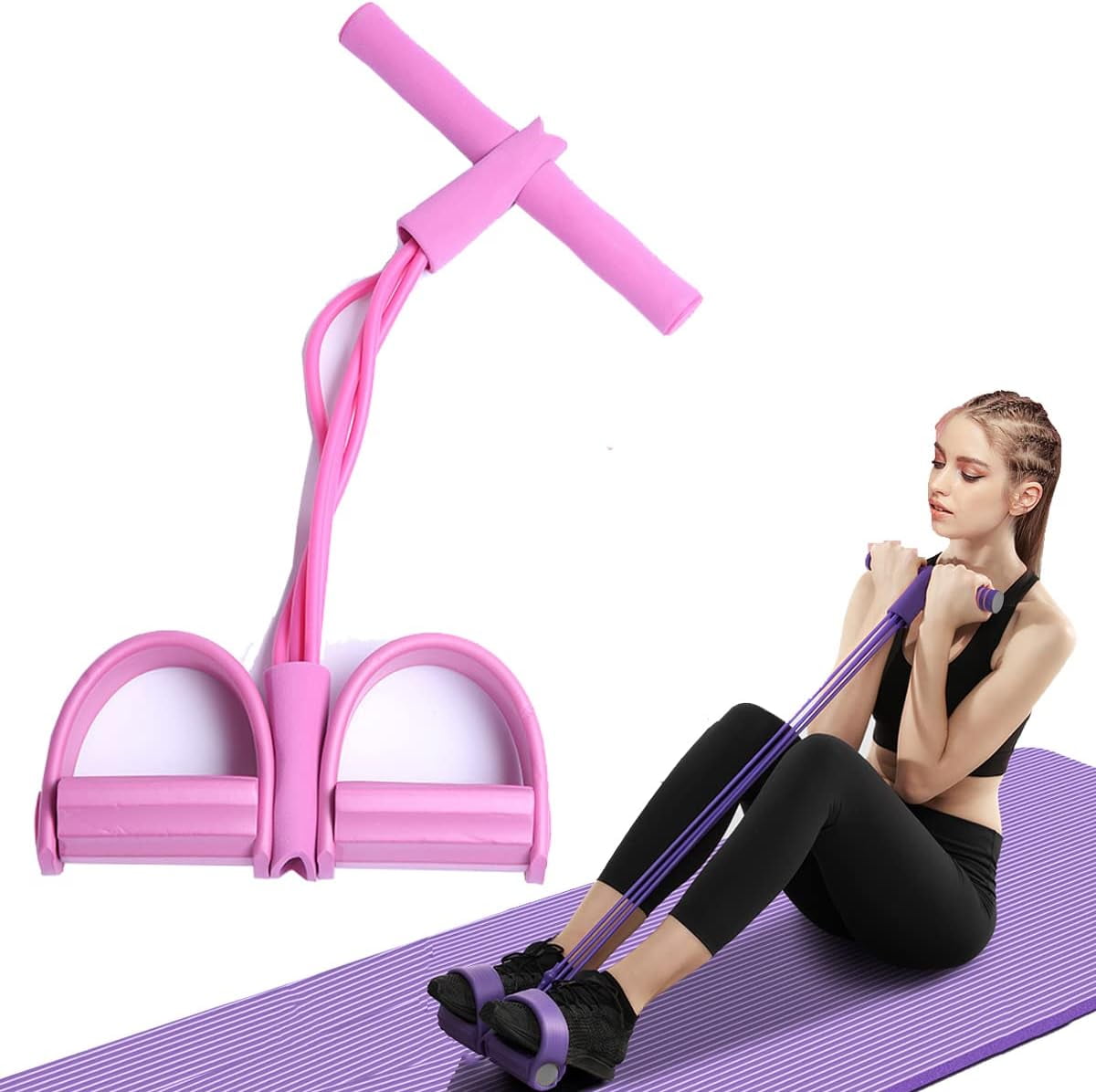ABCISI 21 Fitness Resistance Bands, 4 Tube Pedal Ankle Puller, Yoga ...