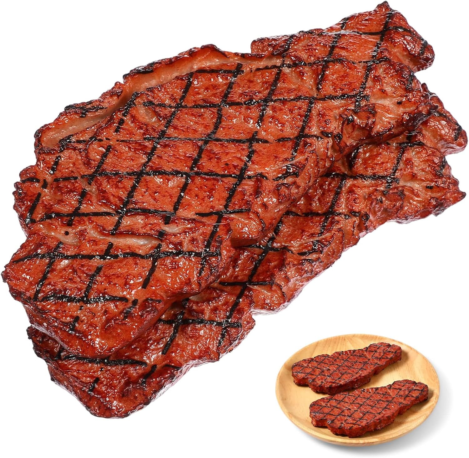 ABCISI 2Pcs Artificial Fake Steak Simulation Food Fake Cooked Roast ...