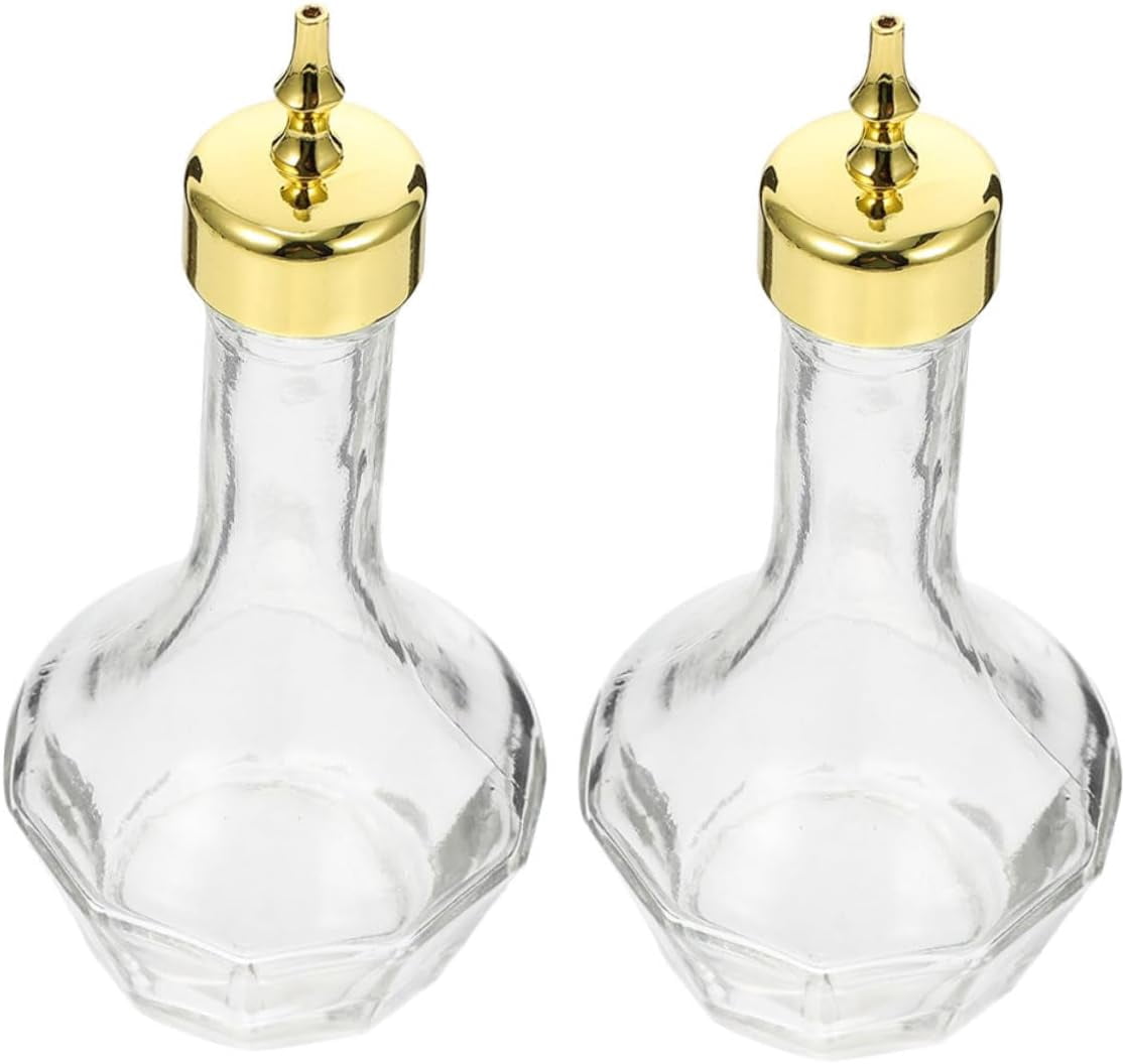 ABCISI 2Pcs Decorative Glass Bitters Bottles for Cocktails ...