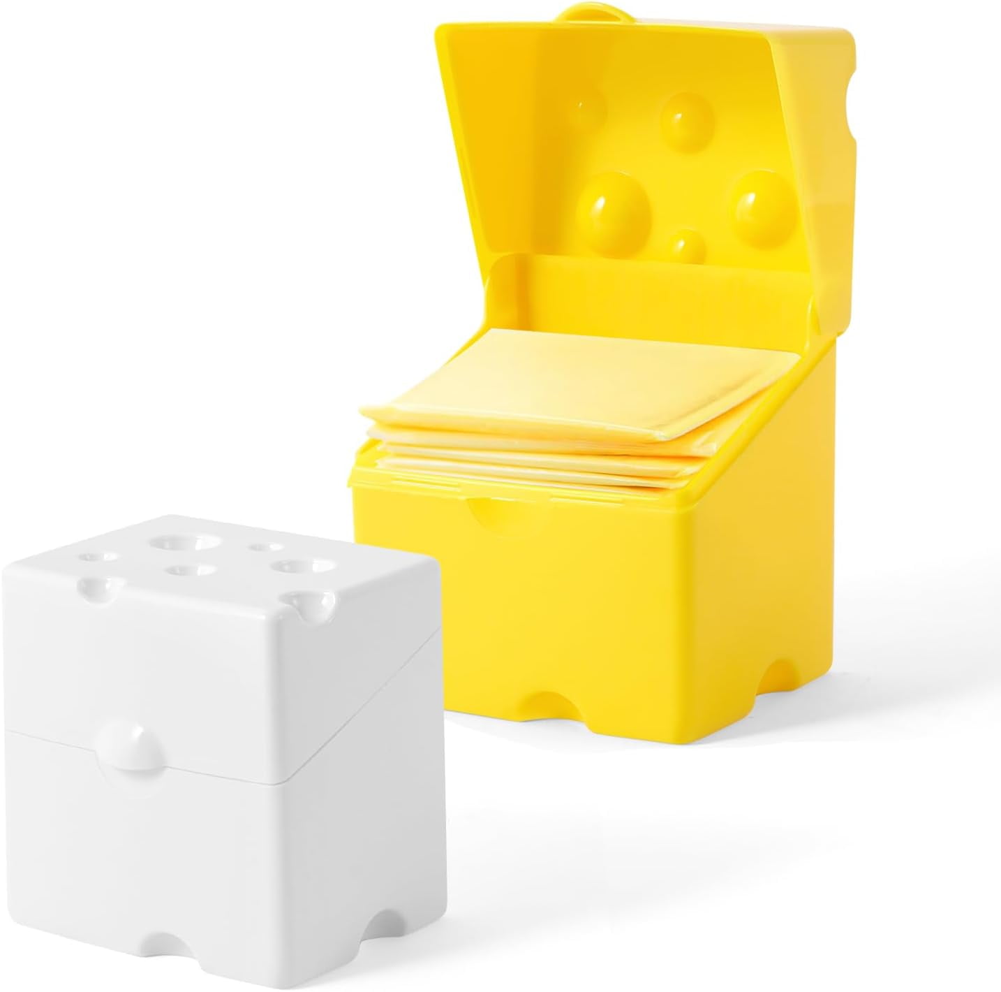 ABCISI 2Pcs Sliced Cheese Containers for Fridge, Airtight Cheese Savers ...