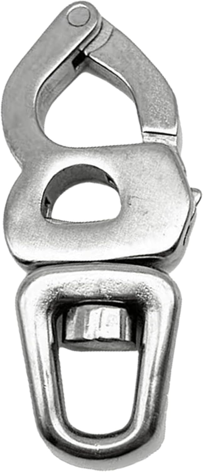 ABCISI 2pcs Marine 316 Stainless Steel Quick Release Snap Shackle,360 ...