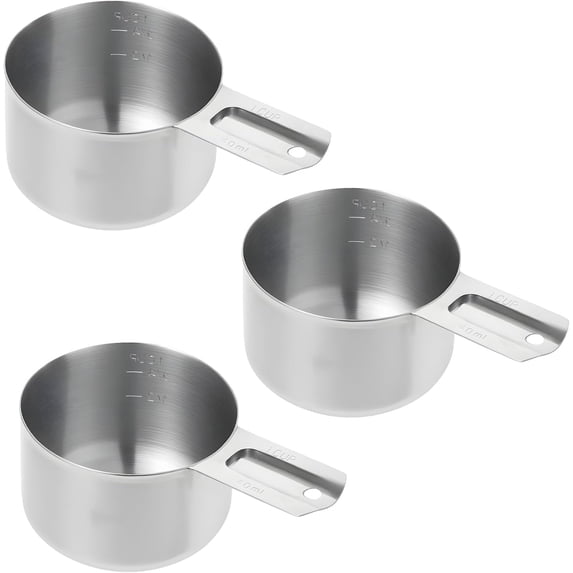 ABCISI 3 Pack 1 Cup Stainless Steel Measuring Cup, Metal Measuring Cups ...