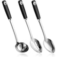 ABCISI 3-Piece 14-Inch Stainless Steel Spoons for Cooking Set, Big ...